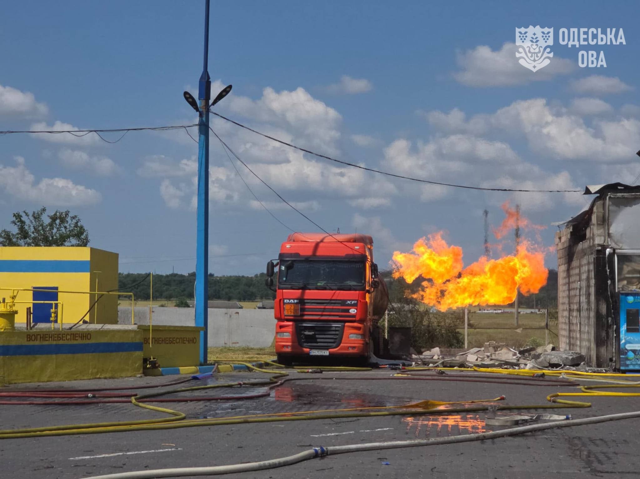 A Russian drone struck a gas station in the Odesa region :: Intent